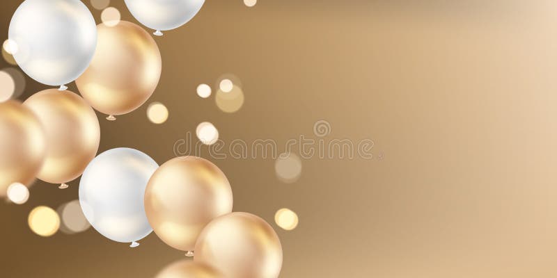 3D Golden Balloon Design Background Beautiful Illustration Banner ...