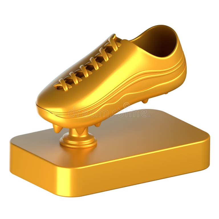3D Golden Boot Trophy Icon stock illustration. Illustration of golden ...