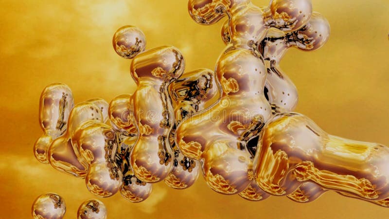 3d Golden Bubbles Balls Floating in Air Stock Image Stock Illustration ...