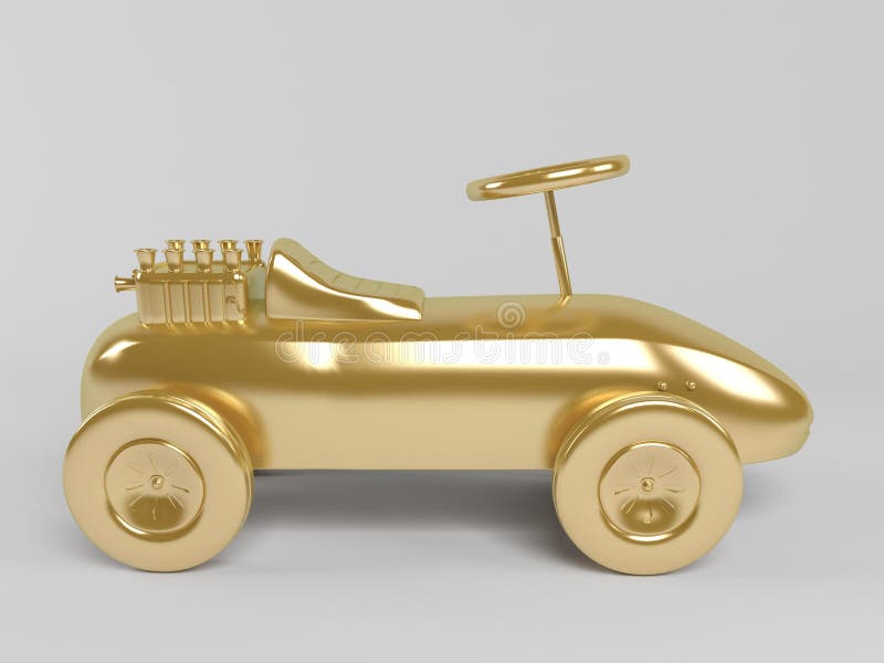 3d golden car stock illustration. Illustration of chrome - 69001773
