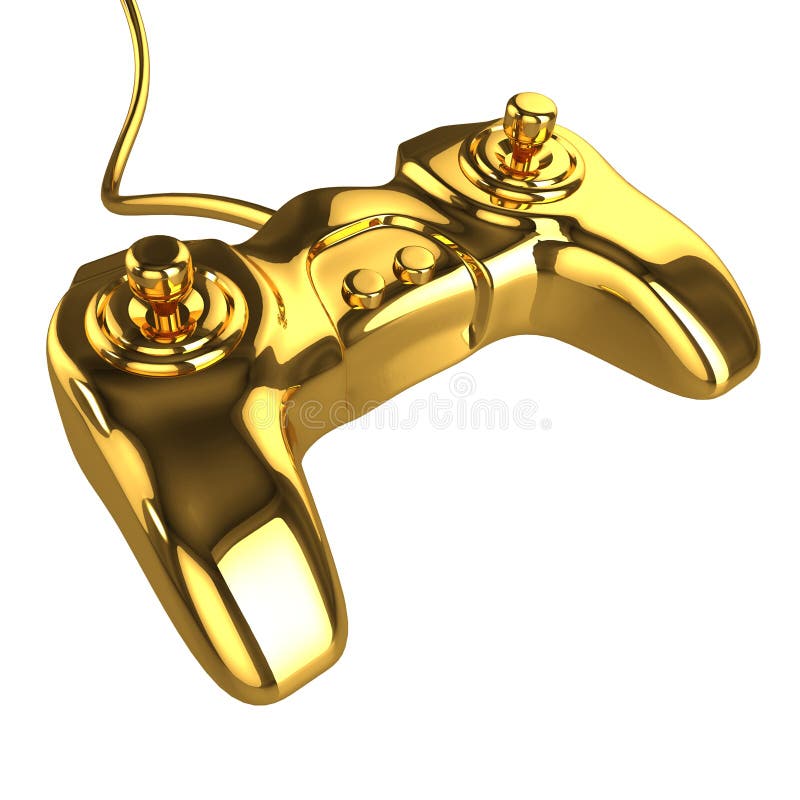 3d Golden Console Controller Stock Illustration - Illustration of ...
