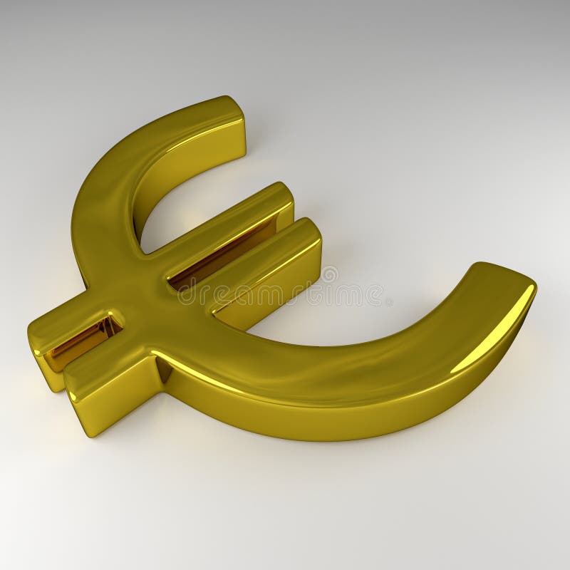 3D golden Euro sign stock vector. Illustration of metallic - 28238674