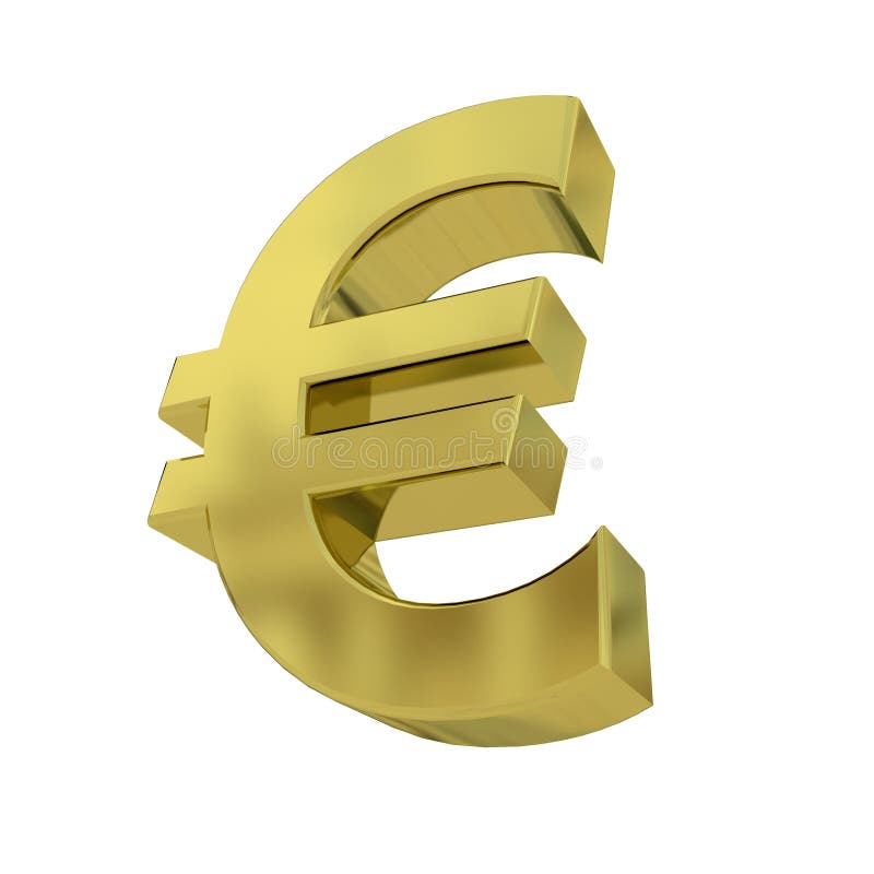 3d golden euro symbol stock illustration. Illustration of greed - 35257564