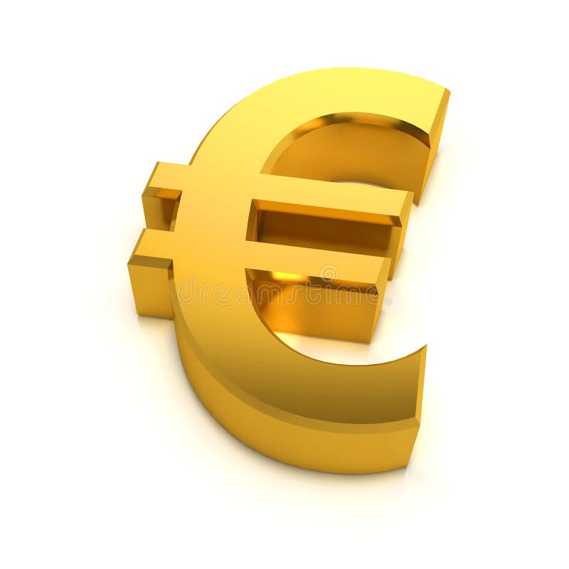 3d Golden Euro symbol stock illustration. Illustration of investment ...