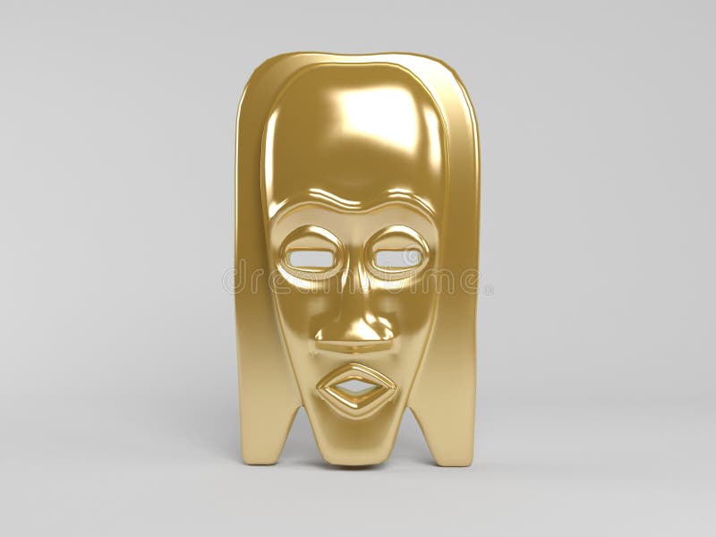 3d golden mask stock illustration. Illustration of icon - 69001772