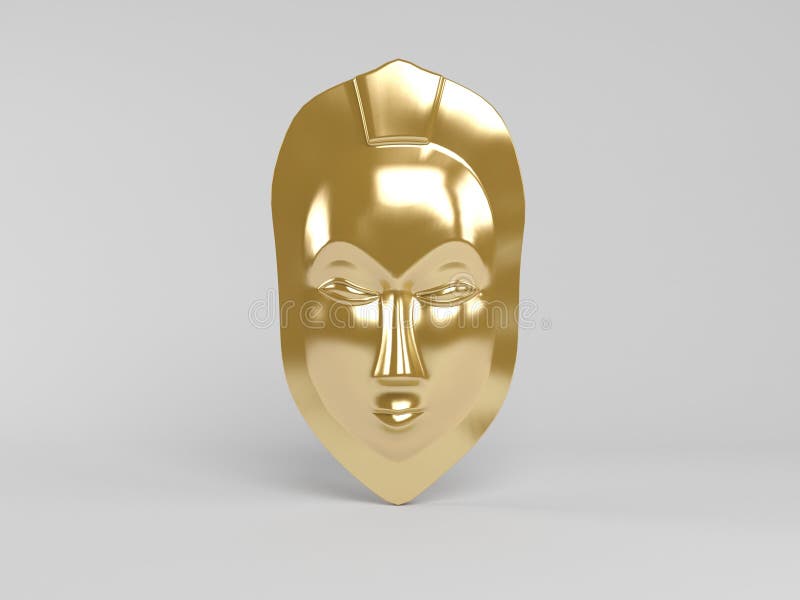 3d golden mask stock illustration. Illustration of ornament - 69001813