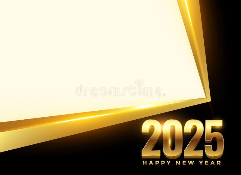 3d Golden 20225 New Year Template for Social Media Post Stock Vector ...