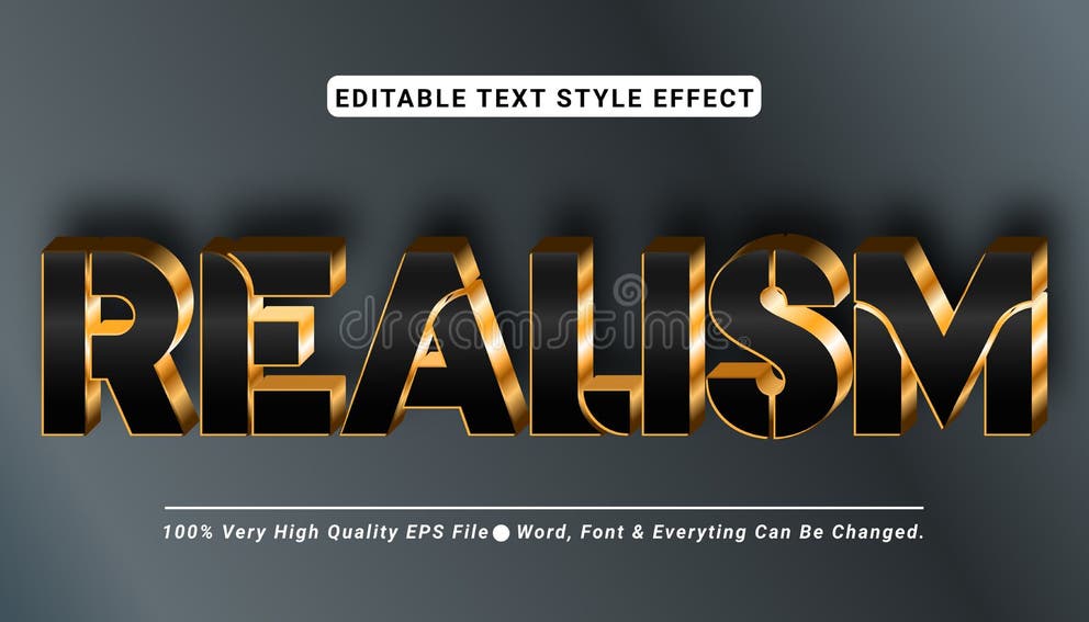 3d Golden Realism Text Effect, Editable Text Effect Stock Vector ...