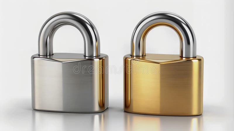3D Golden and Silver Lock Icons: the Foundation of Secure Data ...