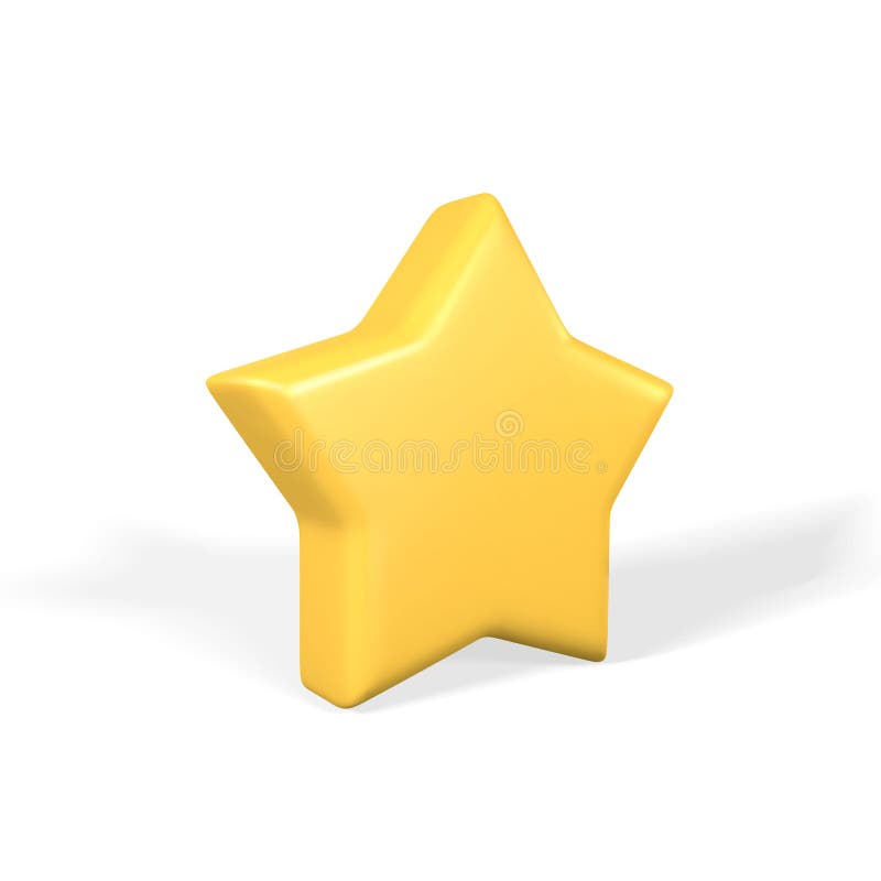 3d Golden Star. Holiday Design Element. Realistic 3d Yellow Star Stock ...