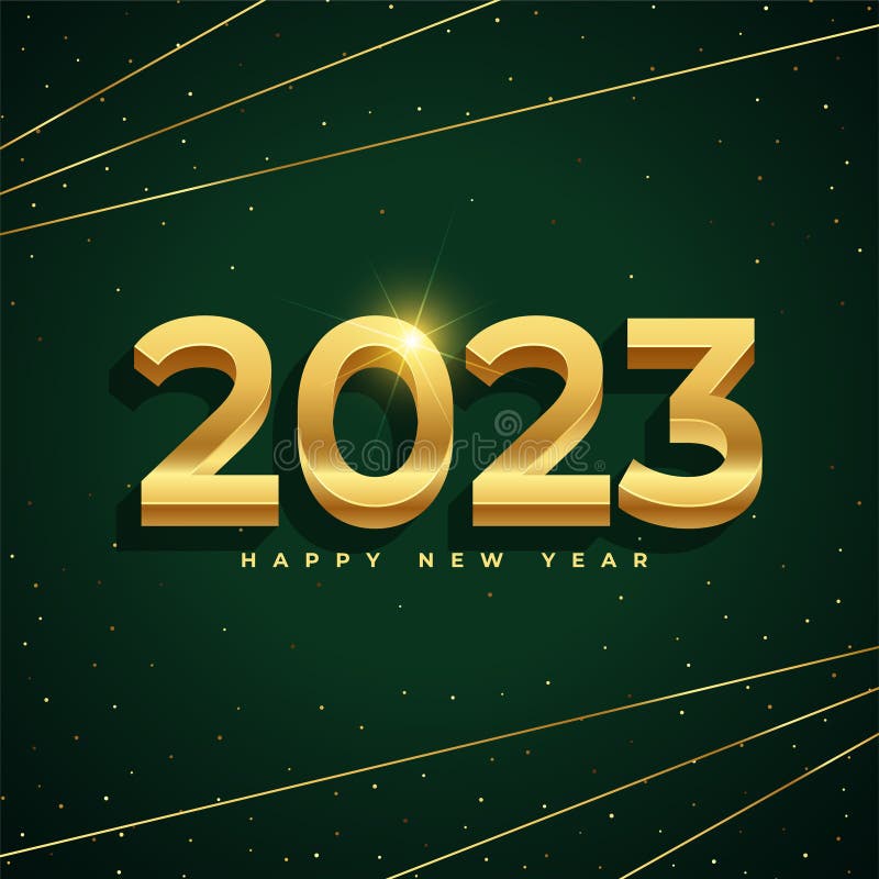 3d 2023 Golden Text for New Year Holiday Poster Stock Vector ...