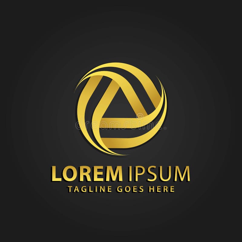 3D Golden Triangle Arrow Company Logos Design Vector Illustration ...