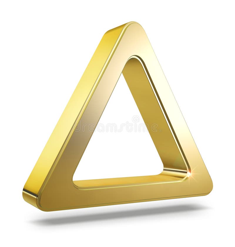 3D golden triangle stock illustration. Illustration of bright - 94708987