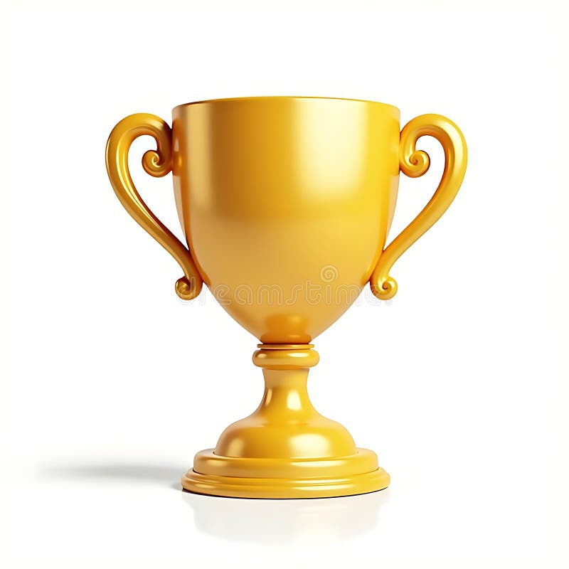 3D Golden Trophy with Shiny Metallic Texture Stock Illustration ...