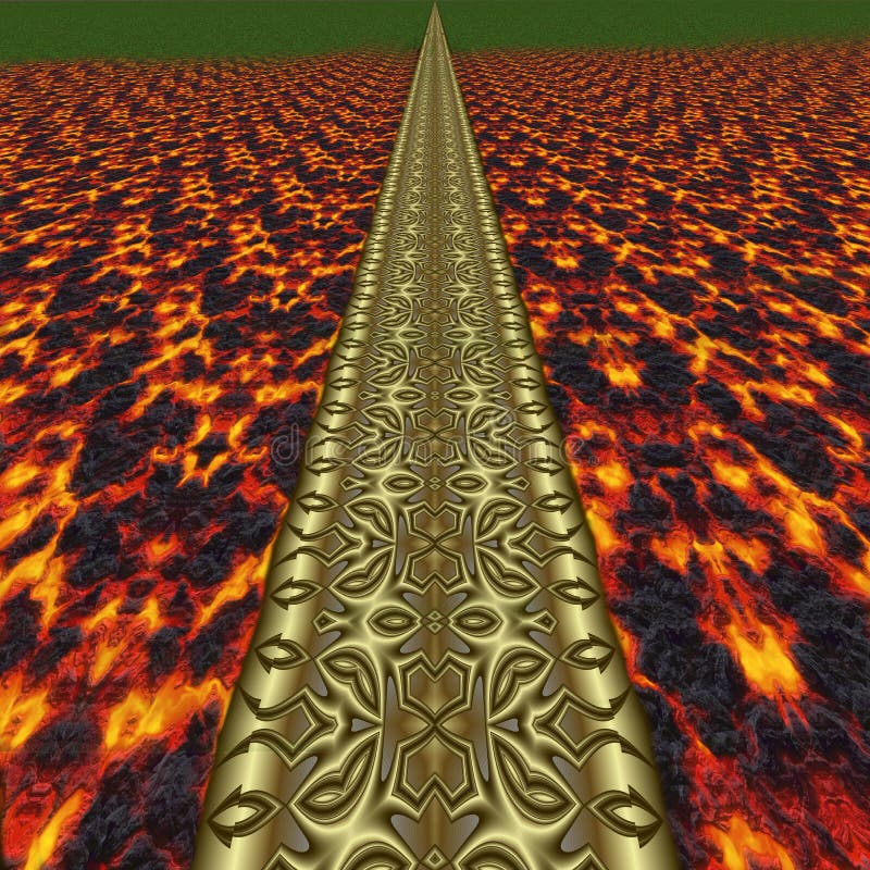 3d the golden way stock illustration. Illustration of painting - 233804773