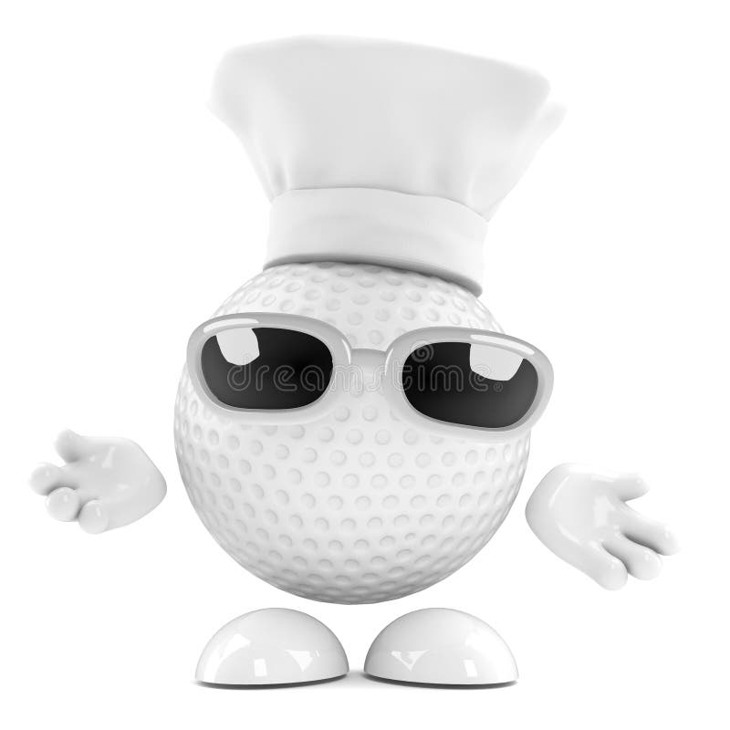 3d Golf ball chef stock illustration. Illustration of toon - 41797396