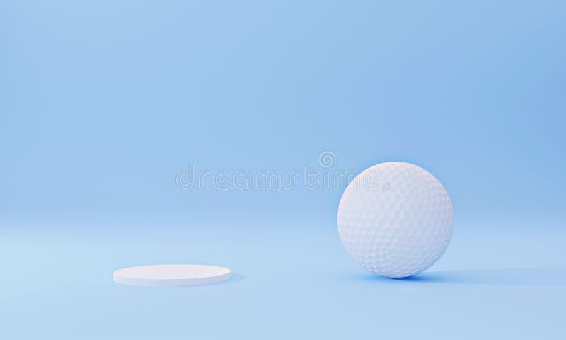 3D Golf Ball Render on a Blue Background Stock Illustration ...