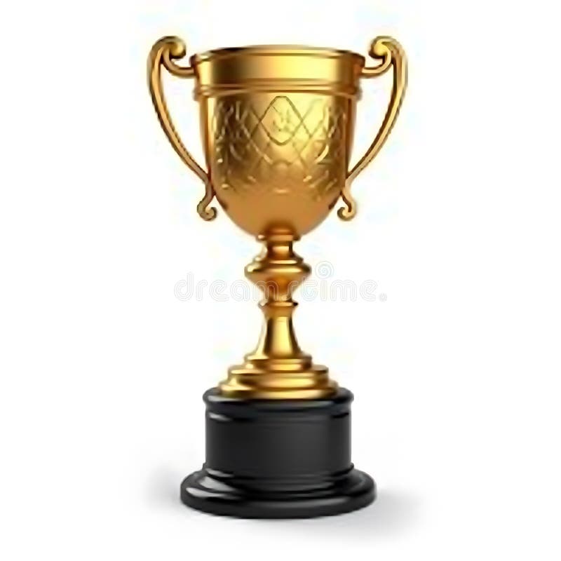 3D Golf Trophy with Golden Cup and Base Stock Illustration ...