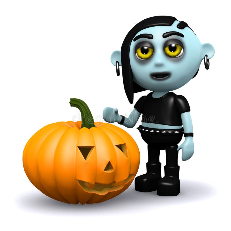 3d Goth pumpkin stock illustration. Illustration of isolated - 40794744