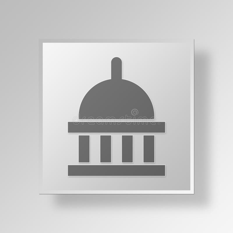 3D Government Icon Business Concept Stock Illustration - Illustration ...