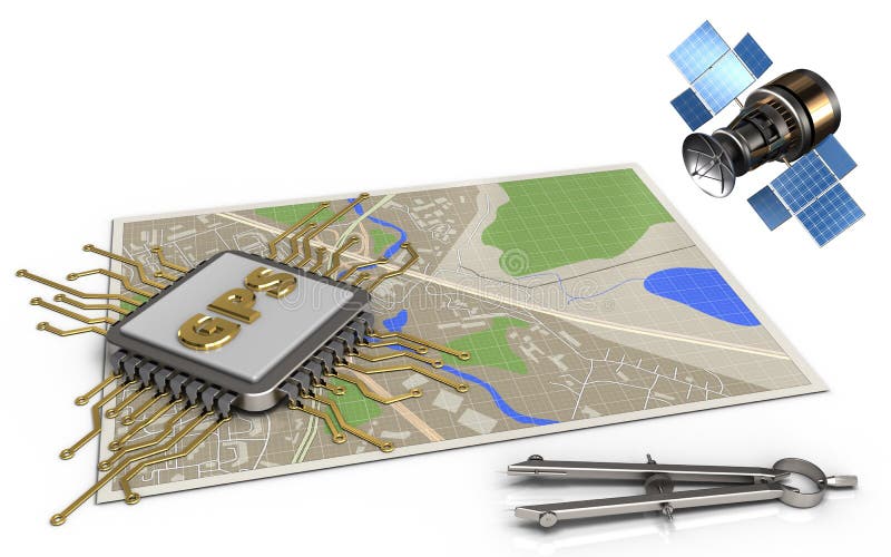 3d gps chip stock illustration. Illustration of dish - 97957461