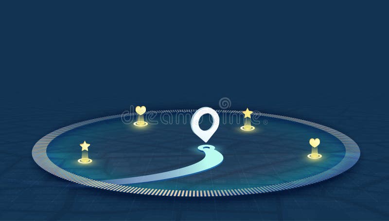 3D GPS Navigation Concept. Abstract Concept of Navigation Stock ...