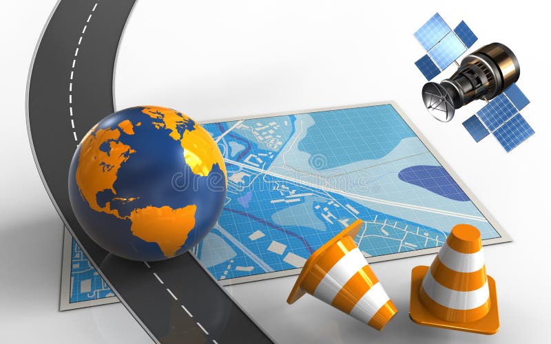 3d gps satellite stock illustration. Illustration of global - 98431942