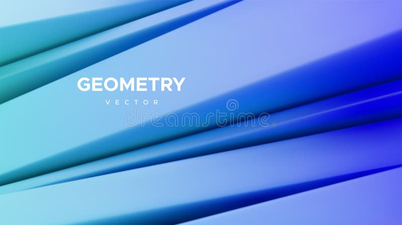 3d Gradient Blue Abstract Background. Geometry Shift. Vector ...