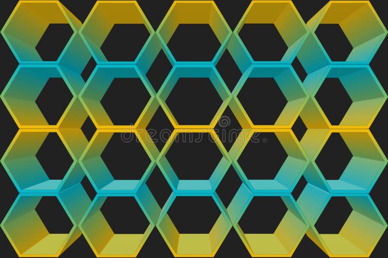 3d Gradient Coloured Hexagon Background Wallpaper Stock Illustration ...