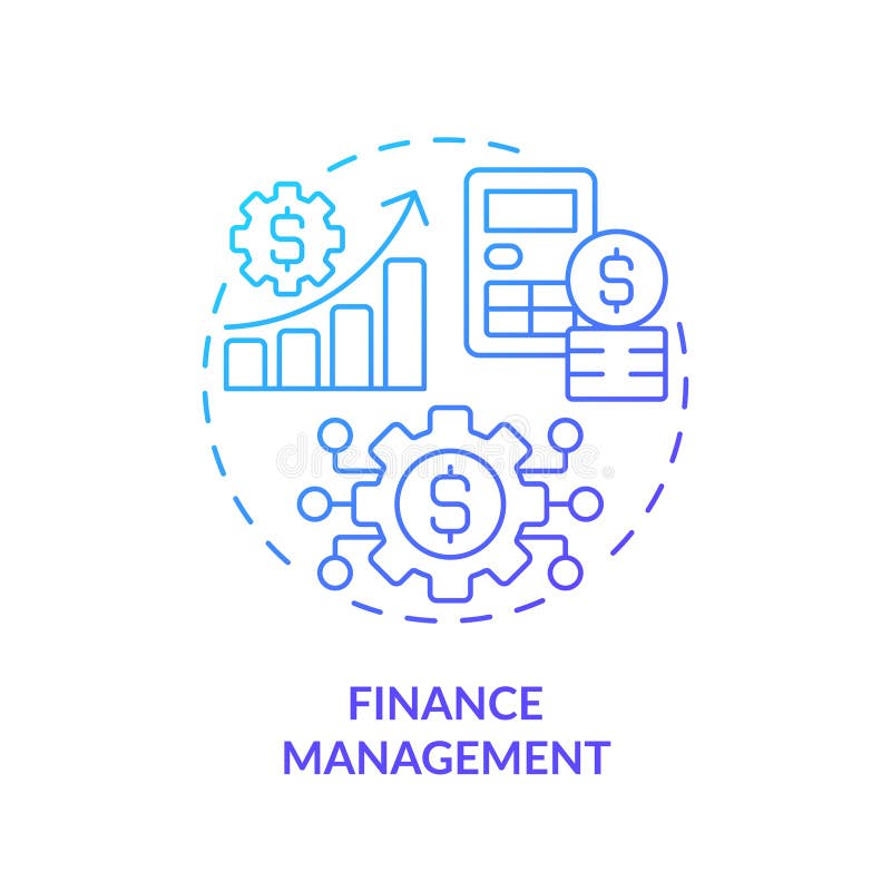 2D Gradient Finance Management Line Icon Concept Stock Vector - Illustration of management, flat ...