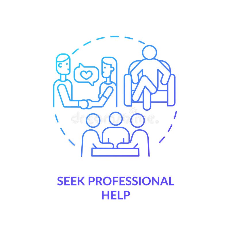2D Gradient Icon Seek Professional Help Concept Stock Vector ...