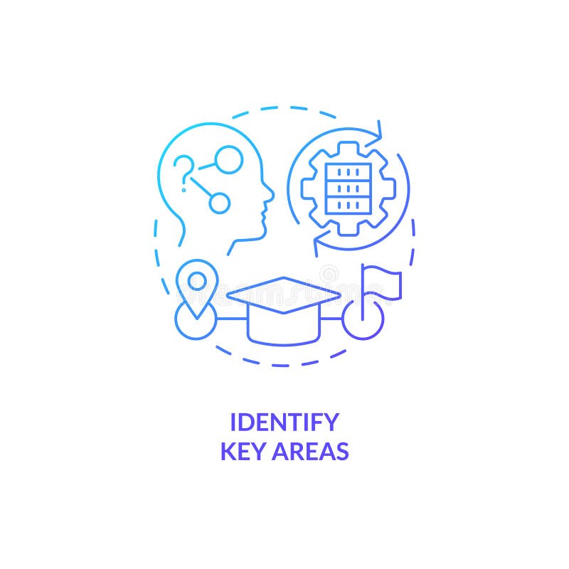 2D Gradient Identify Key Areas Linear Icon Concept Stock Vector ...