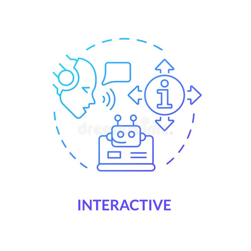 Thin Line Simple Gradient Interactive Icon Concept Stock Vector ... Thin Line Simple Gradient Interactive Icon Concept Stock Vector ...
