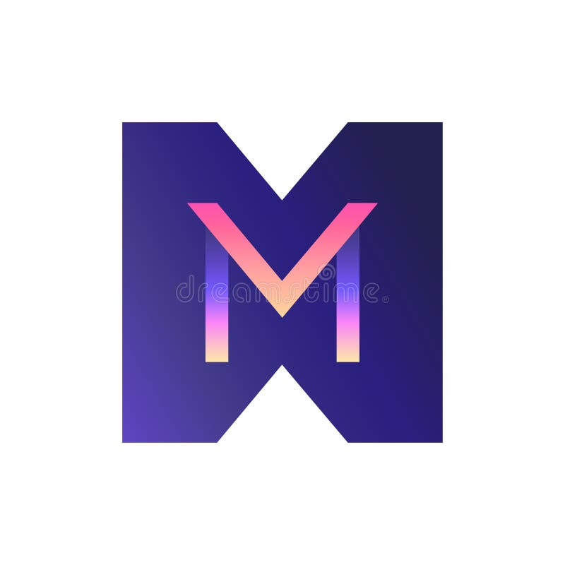 3D Gradient Logo. the Letter M Stock Vector - Illustration of identity ...