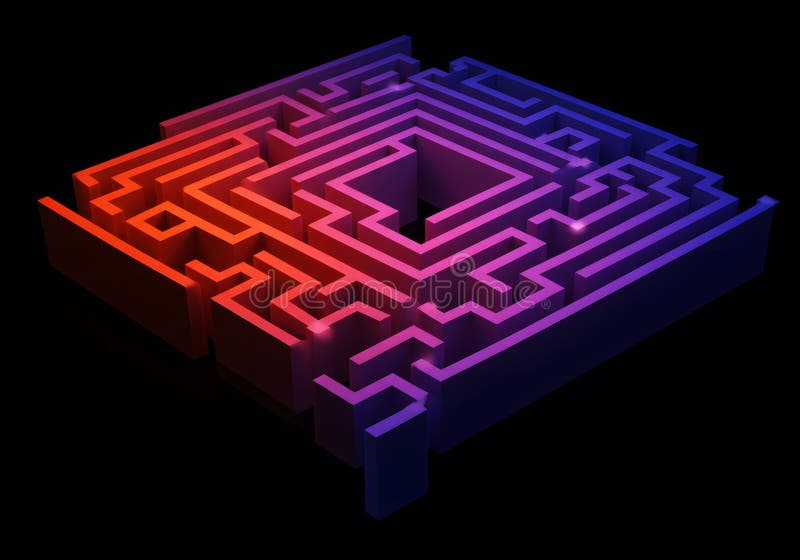 3 d gradient maze design stock illustration. Illustration of abstract ...