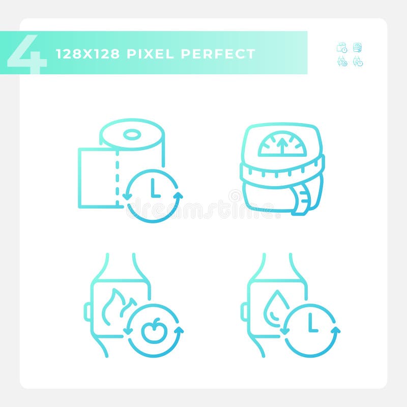 2D Gradient Metabolic Health Line Icons Pack Stock Vector ...