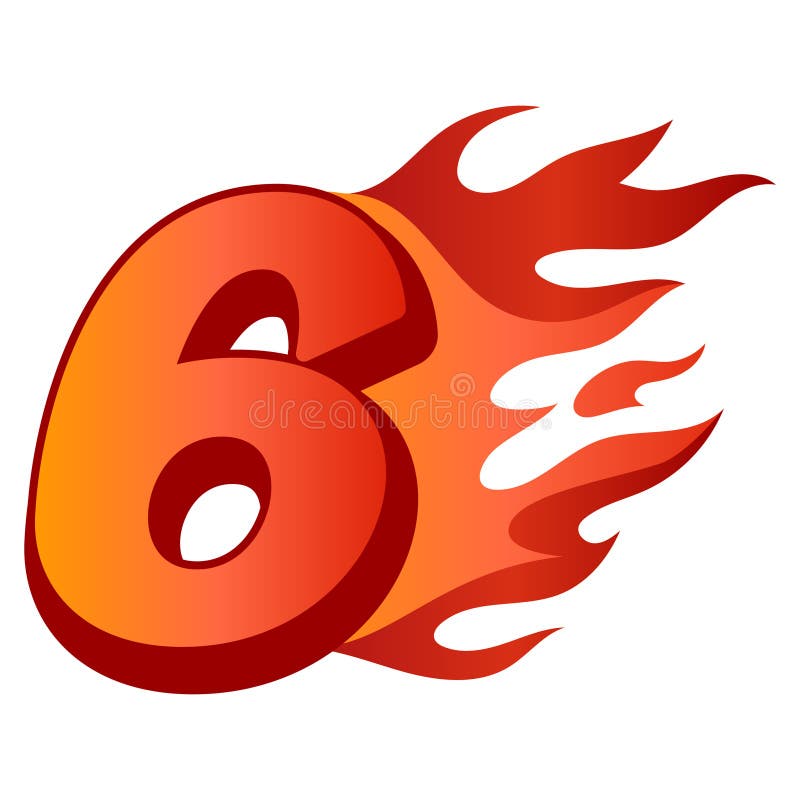 3D Gradient Number with Fire Stock Illustration - Illustration of ...