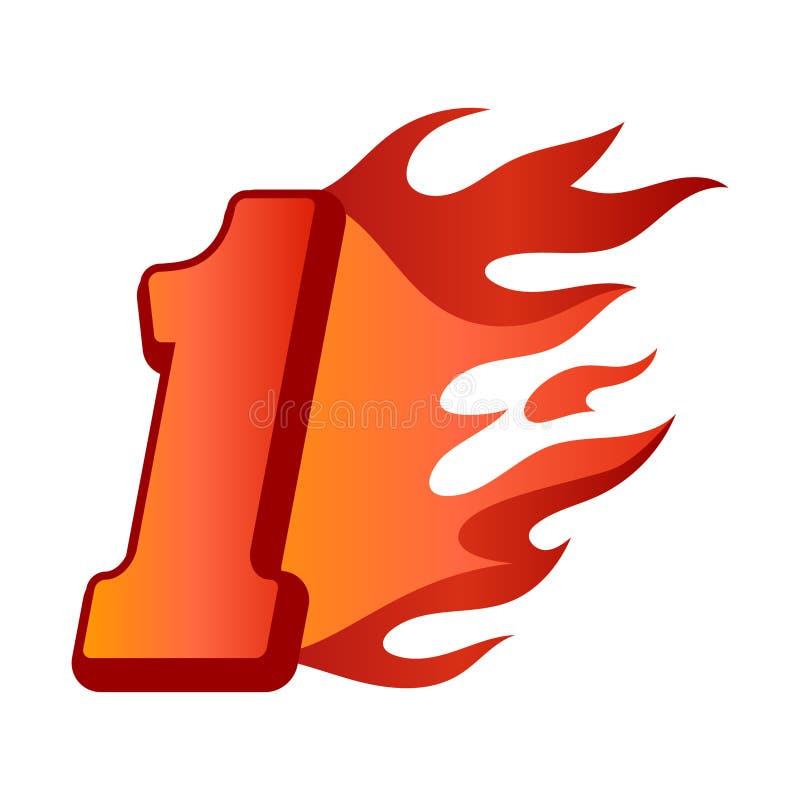 3D Gradient Number with Fire Stock Vector - Illustration of logo ...