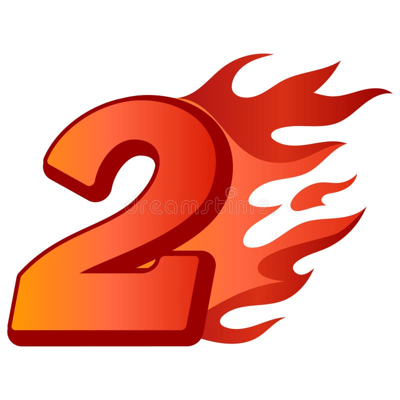 3D Gradient Number with Fire Stock Illustration - Illustration of ...