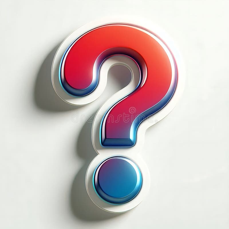 3D Gradient Question Mark Isolated on White Background. Decision and ...
