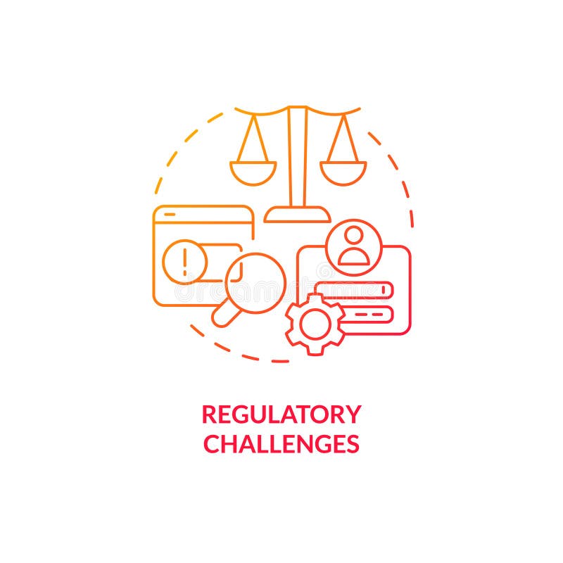 2D Gradient Regulatory Challenges Icon Concept Stock Vector ...