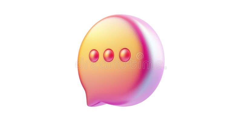 3D Gradient Speech Bubble Icon. Modern Communication and Messaging ...