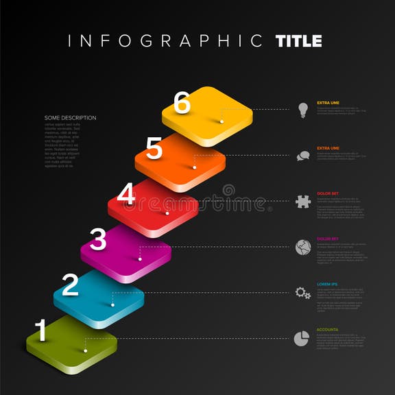 3D Gradient Step Infographic Template Design for Sequential Data Made ...