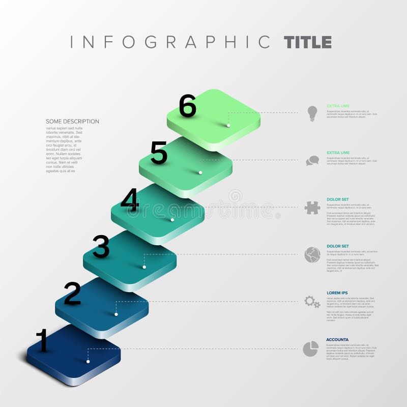 3D Gradient Step Infographic Template Design for Sequential Data Stock ...