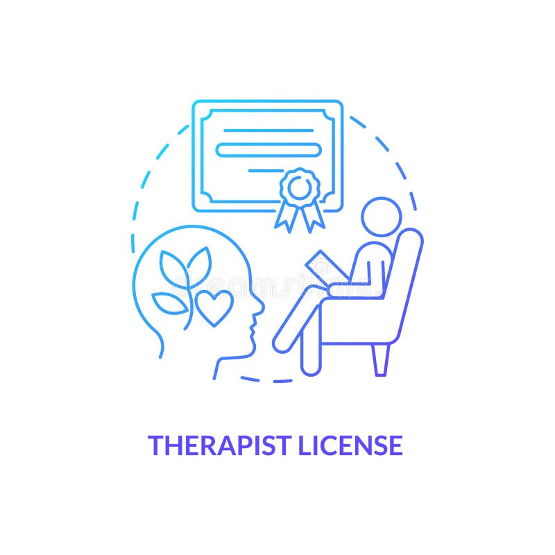 2D Gradient Therapist License Linear Icon Concept Stock Vector ...