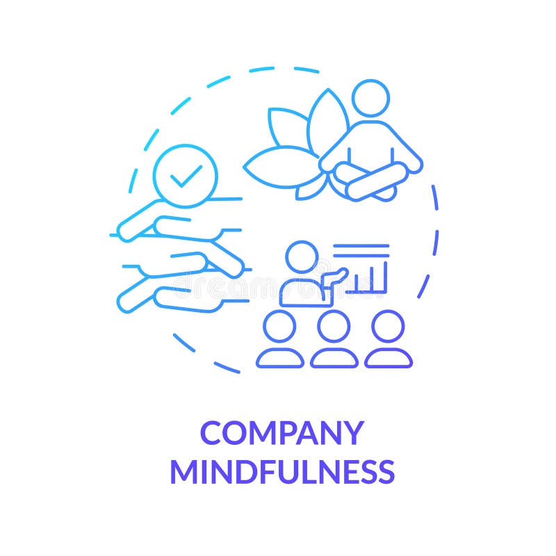2D Gradient Thin Line Icon Company Mindfulness Concept Stock Vector ...