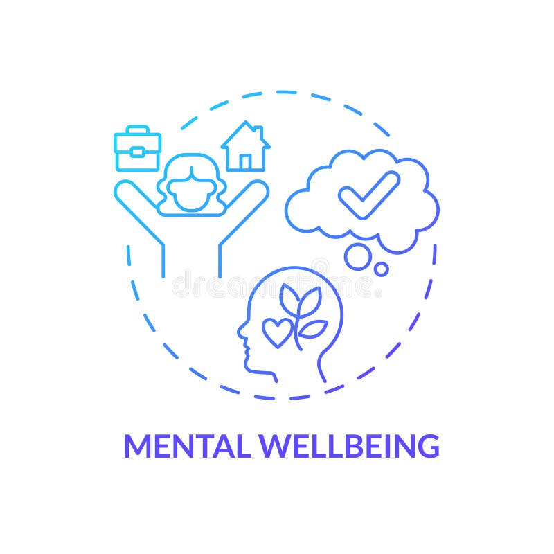 Mental Wellbeing Vector Illustration with Woman Sitting in Yoga Pose ...
