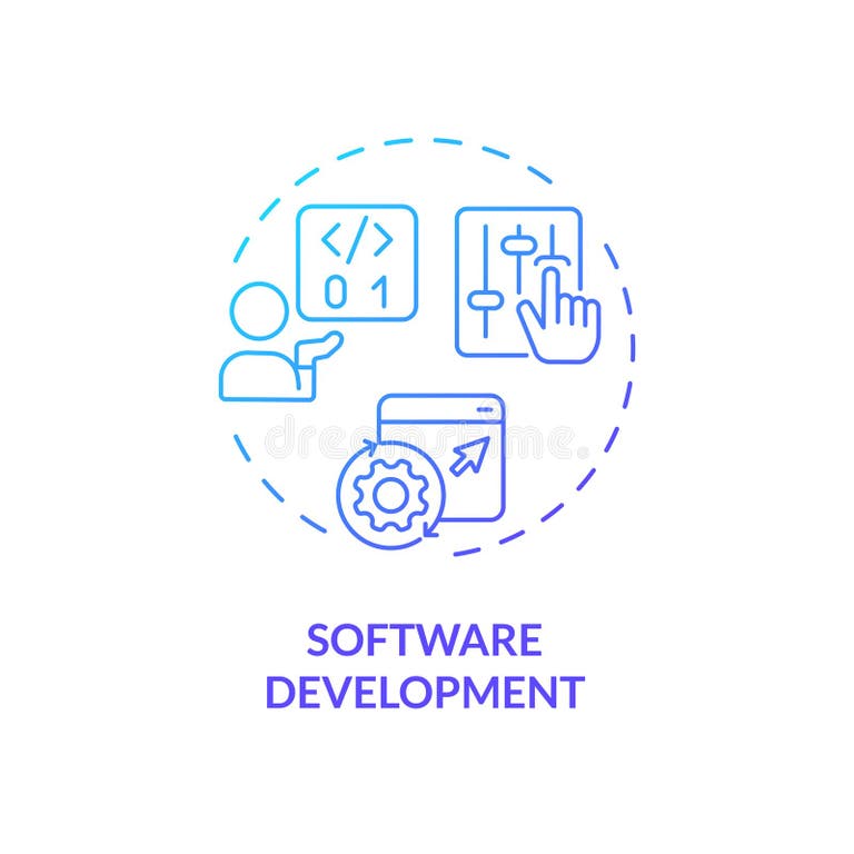 2D Gradient Thin Linear Icon Software Development Concept Stock Vector - Illustration of ...