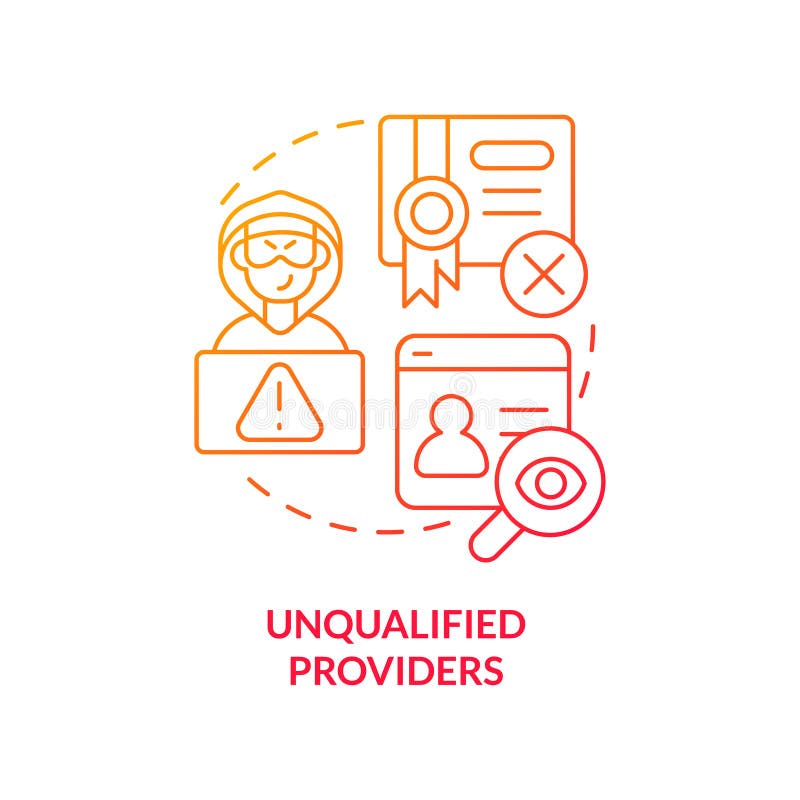 2D Gradient Unqualified Providers Linear Icon Concept Stock Vector - Illustration of provider ...