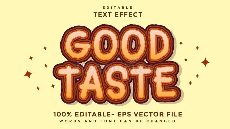 3d Gradient Word Good Taste Editable Text Effect Design Template ...